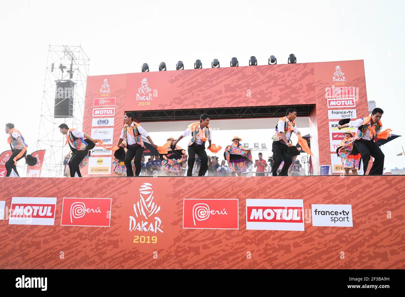 show during the Dakar 2019, Start Podium, Podium de Départ, Peru, Lima ...