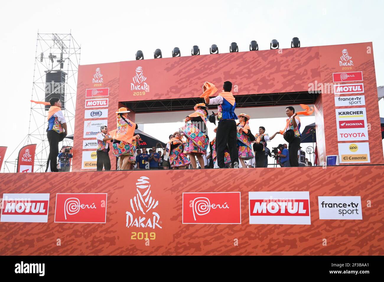 show during the Dakar 2019, Start Podium, Podium de Départ, Peru, Lima ...