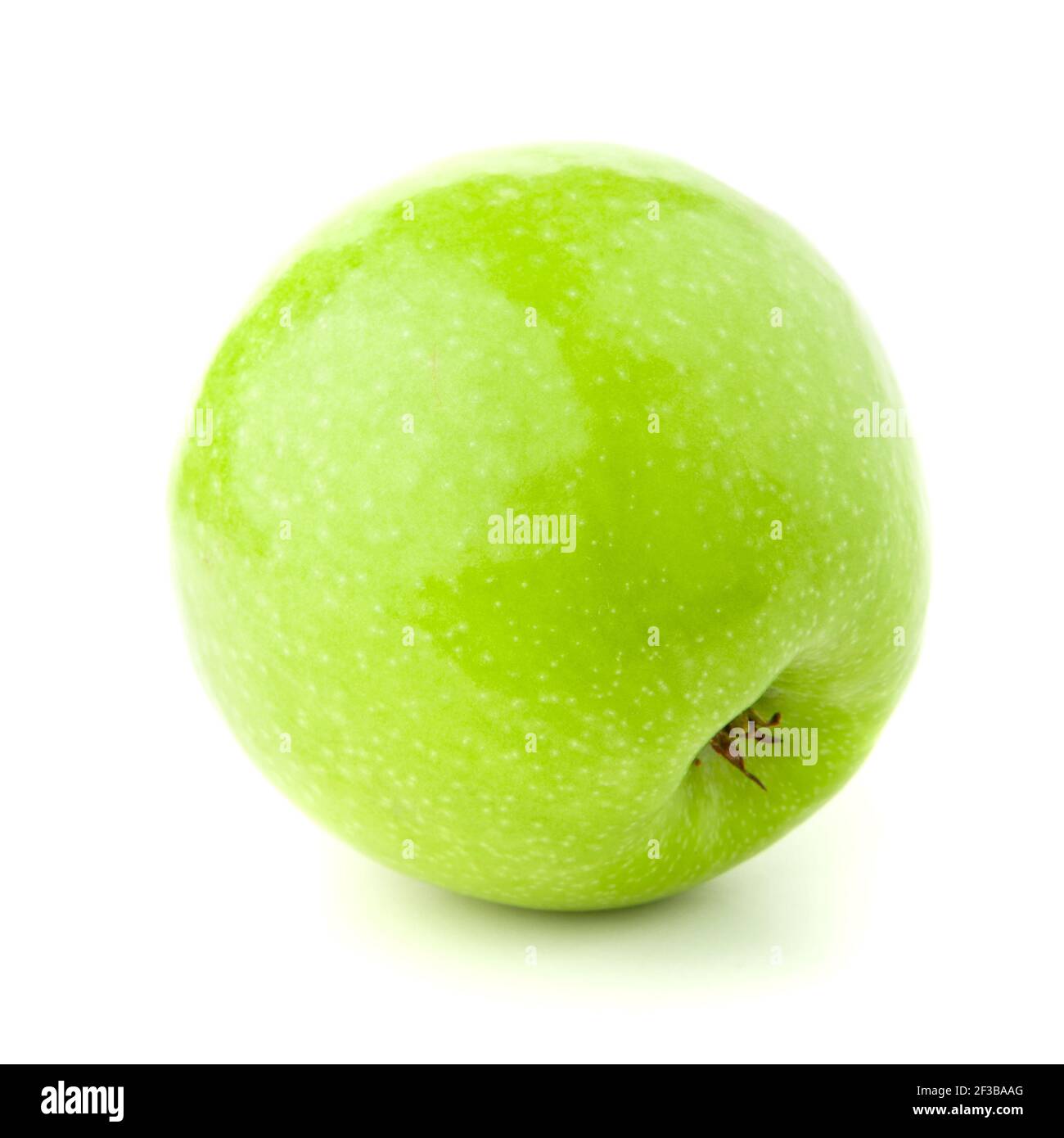 Green apple on a white background with a shadow Stock Photo - Alamy