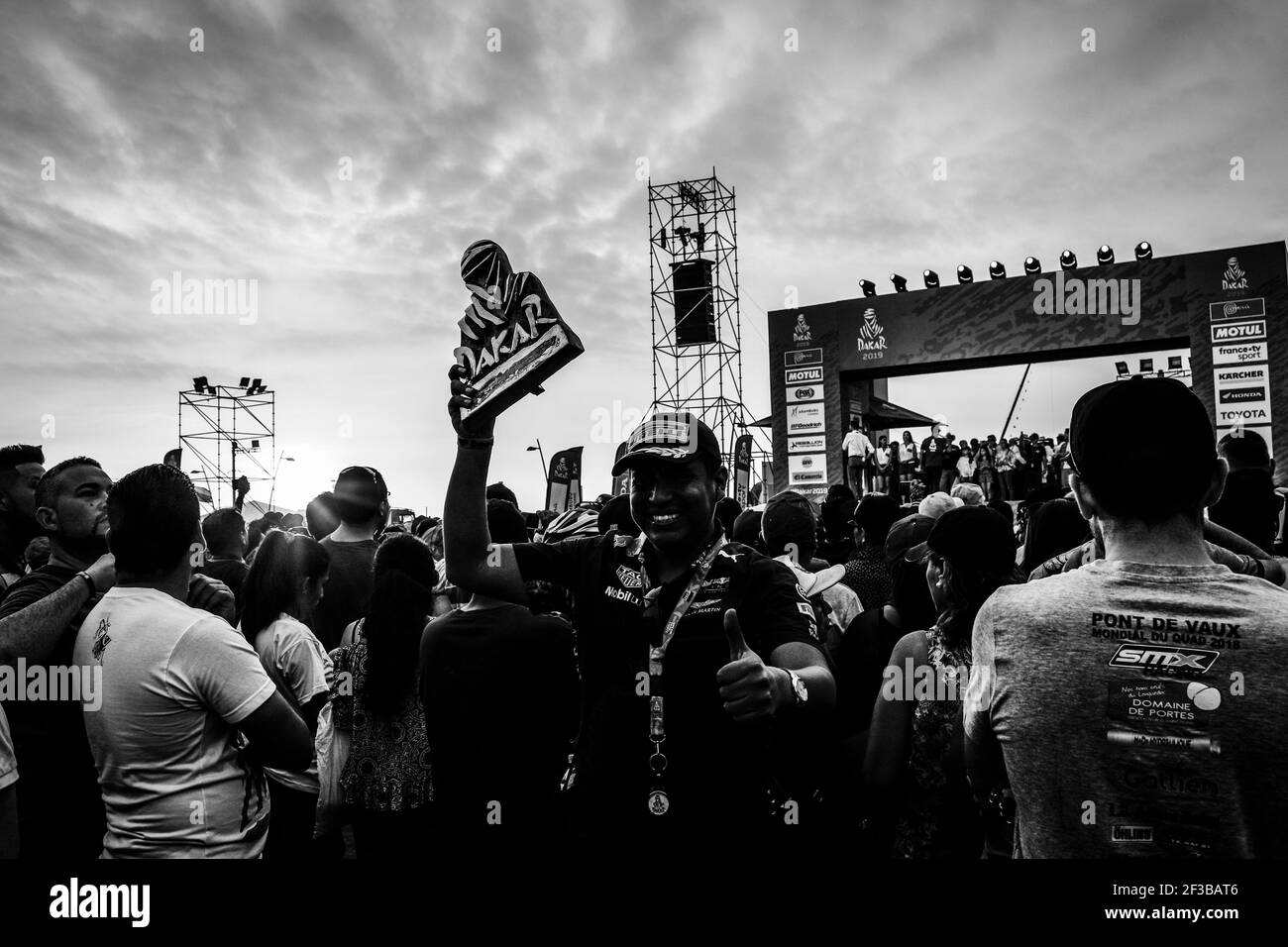 The Dakar trophy during the Dakar 2019, Start Podium, Podium de Départ ...
