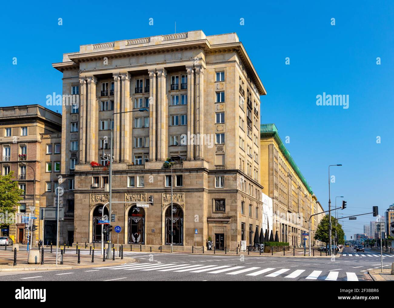 Warsaw, Poland - June 28, 2020: Marszalkowska 53 classic communist ...
