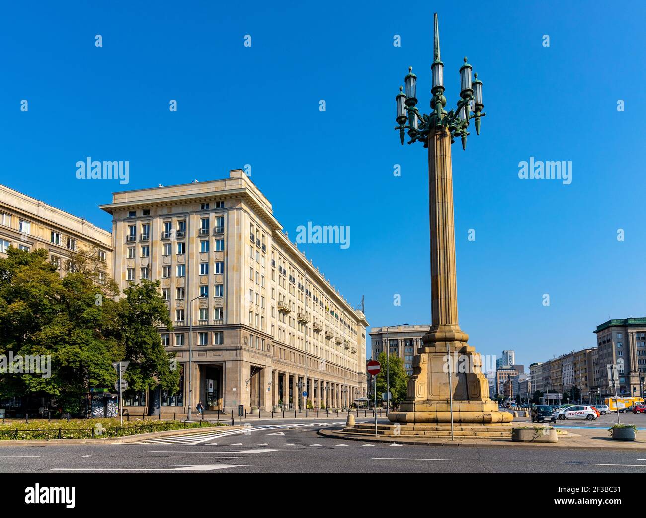 Warsaw, Poland - June 28, 2020: Panoramic view of Plac Konstytucji ...
