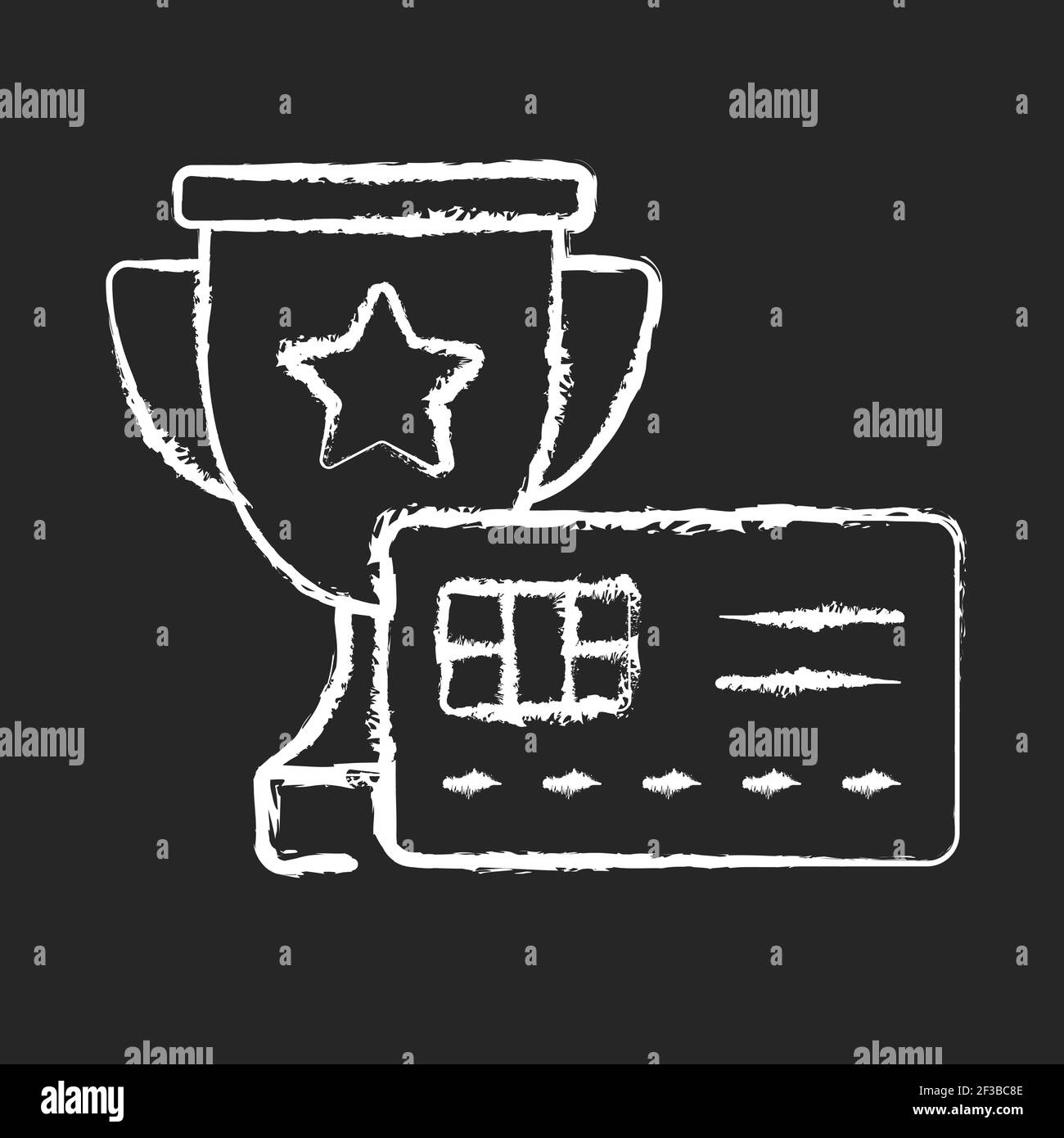 Rewards credit card chalk white icon on black background Stock Vector ...