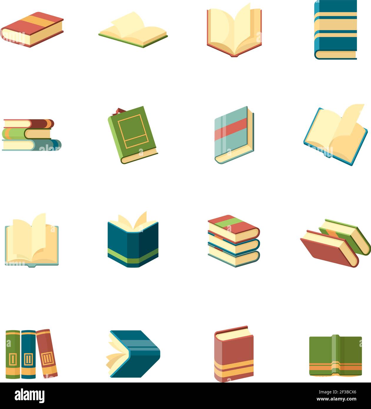 Books collection. Simple icon school library publishing and magazines ...