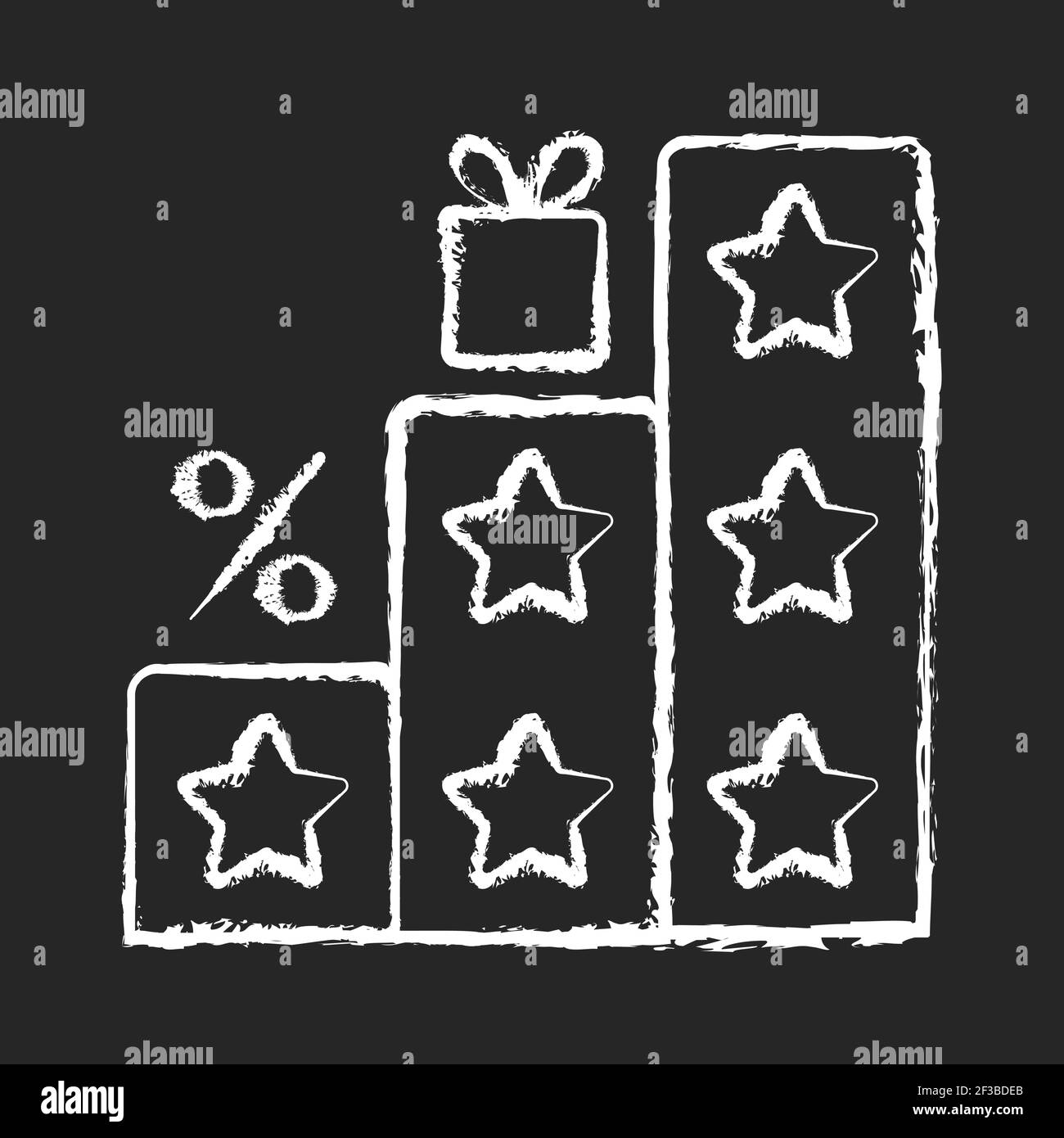 More points and rewards chalk white icon on black background Stock ...