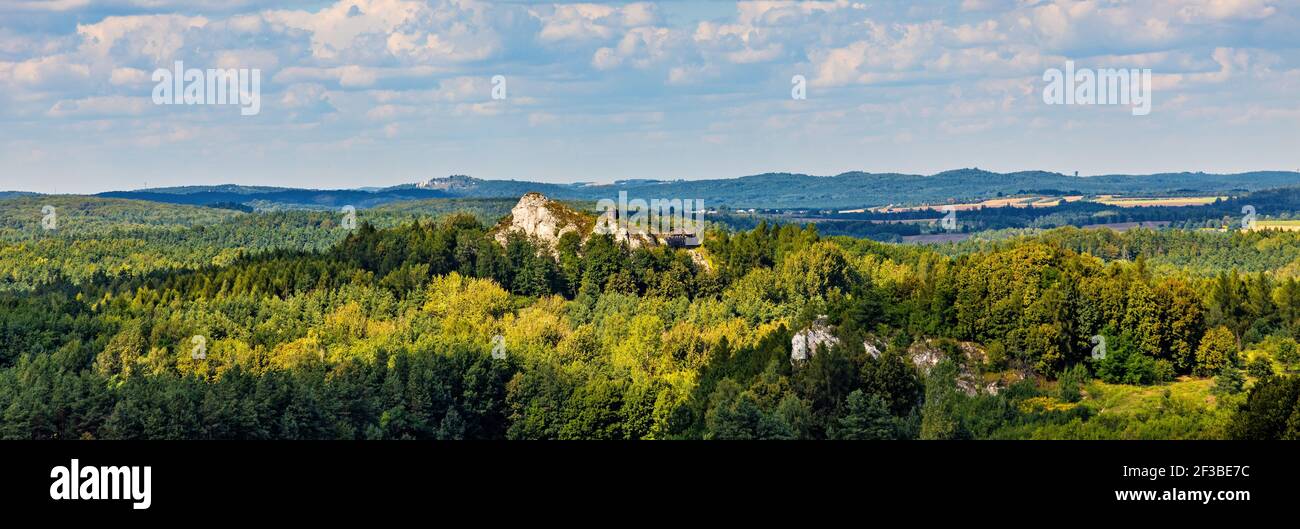 Podzamcze, Poland - August 25, 2020: Panorama of Podzamcze and Gora ...