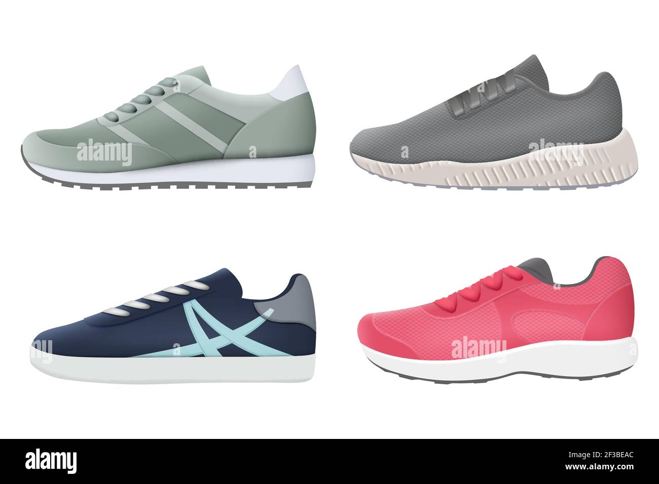 Sneakers. Fitness healthy colorful sport styling footwear shoes vector ...