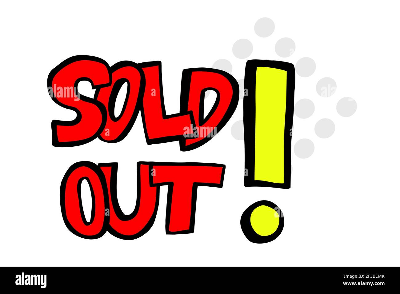 Hand Draw Red and Yellow Sketch Announcement, Sold Out , Isolated on ...