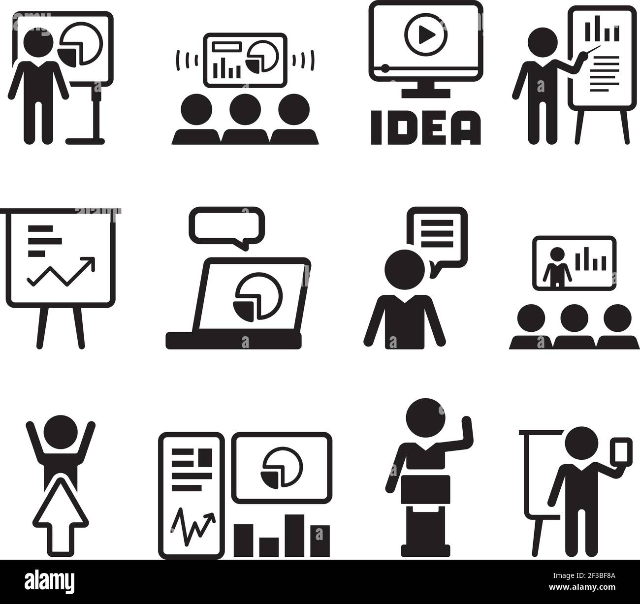 Business presentation icon. Training teacher talking flipchart ...
