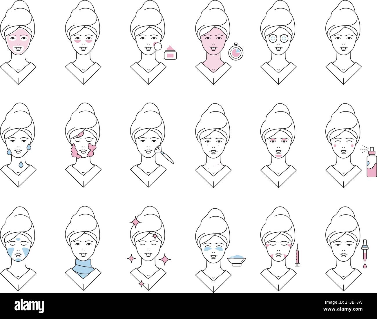 Skin care. Face mask facial protection foam spa girl makeup exfoliating ...