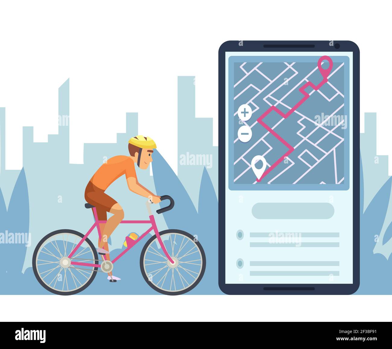 Navigation concept. Mobile city map navigation app. Cartoon character ...
