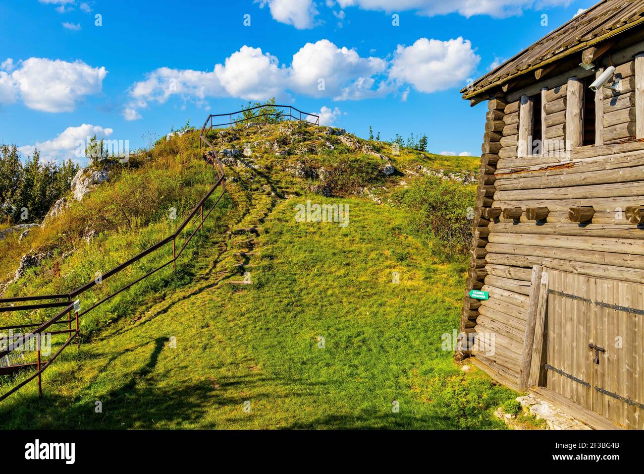 Podzamcze, Poland - August 25, 2020: Wooden fortifications and inner ...