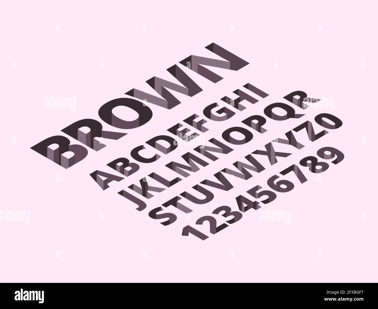 Hole alphabet. Trendy romano bricks letters 3d symbols isometric Stock ...