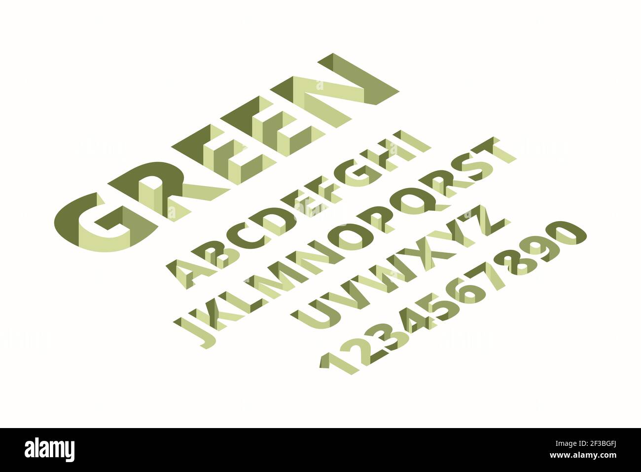 Hole font. Alphabet isometric techno trendy bricks signs 3d letters ...