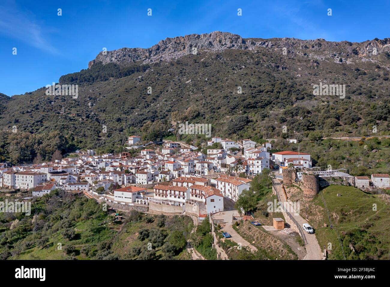view of the municipality of Benadalid in the Genal valley region ...