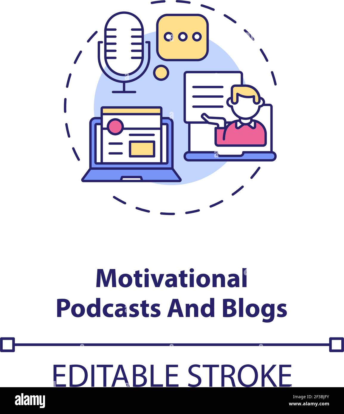 Motivational podcasts and blogs concept icon Stock Vector Image & Art ...