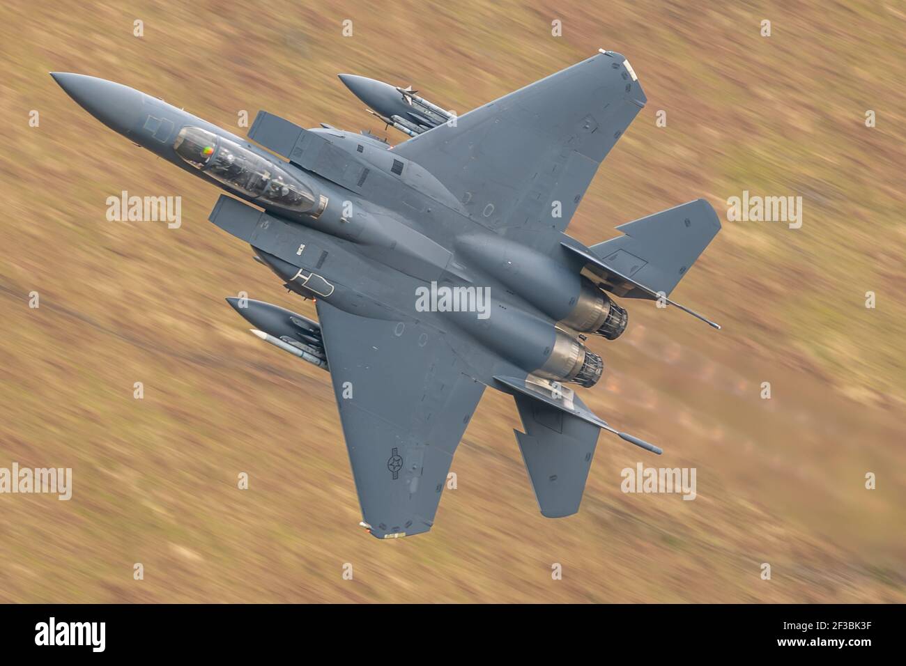 Mach Loop F-15s low level Stock Photo - Alamy