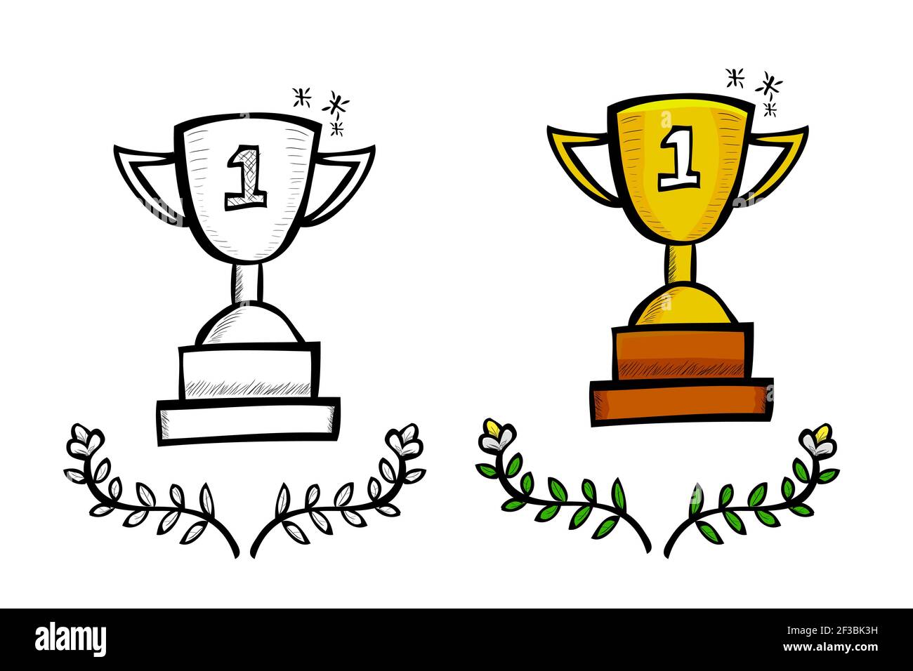 Trophy, Simple Vector doodle hand draw sketch Stock Vector Image & Art ...