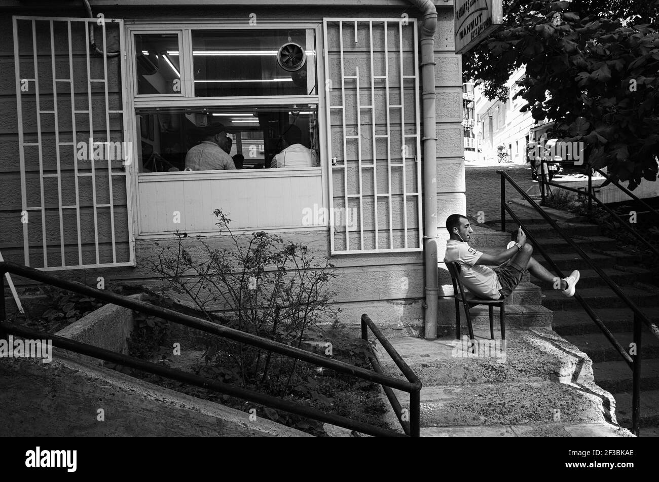 Phone in istanbul turkey Black and White Stock Photos & Images - Alamy