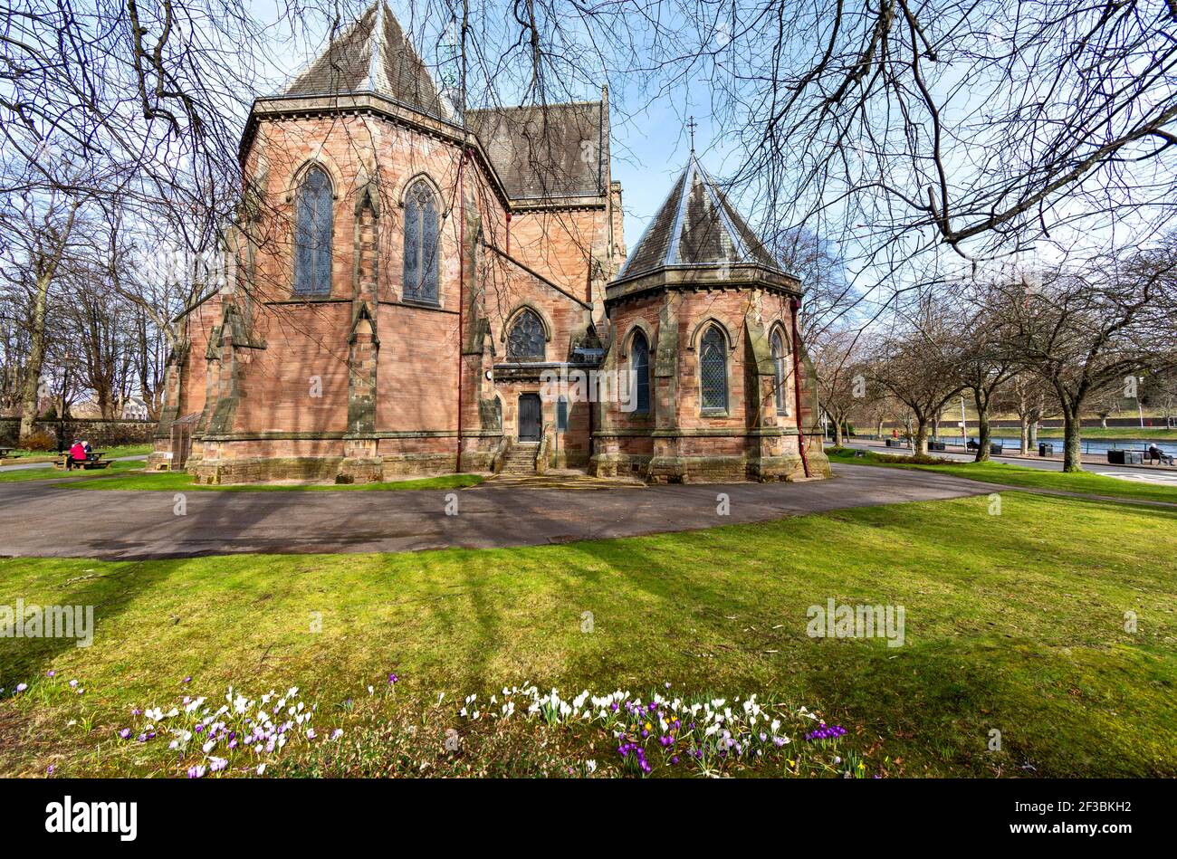 CATHEDRAL CHURCH OF ST ANDREW INVERNESS IN EARLY SPRING WITH MULTI ...