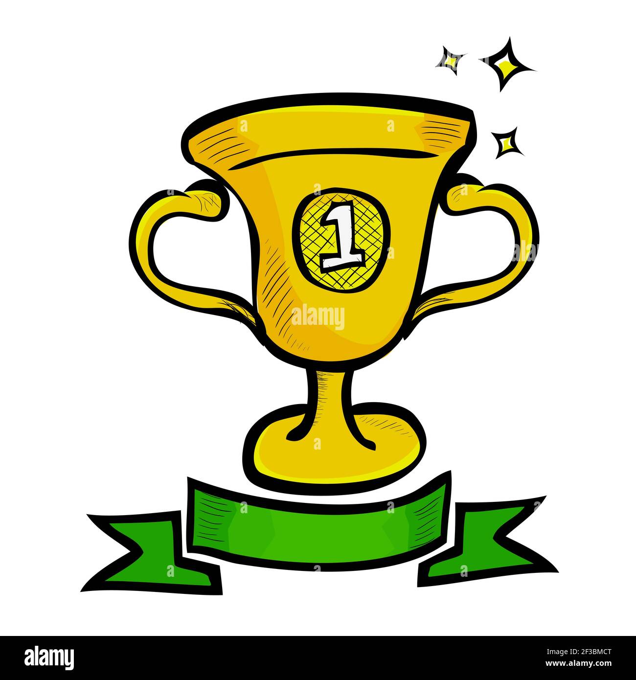 Doodle outline trophy cup Cut Out Stock Images & Pictures - Alamy