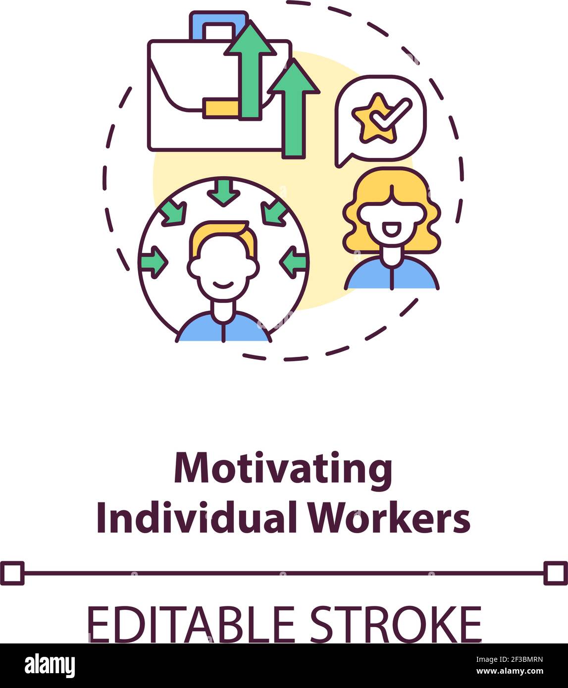 Motivating individual workers concept icon Stock Vector Image & Art - Alamy