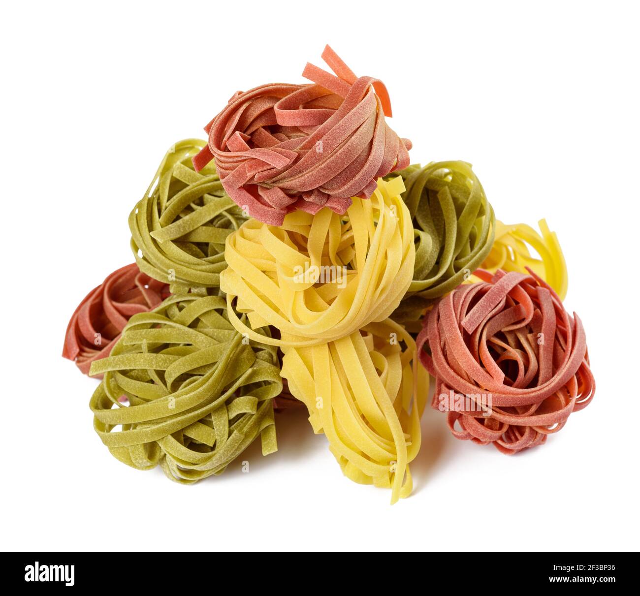 Italian tagliatelle group isolated on white background Stock Photo - Alamy