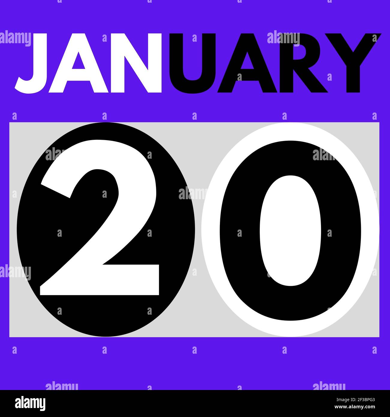 January 20 . Modern daily calendar icon .date ,day, month .calendar for ...