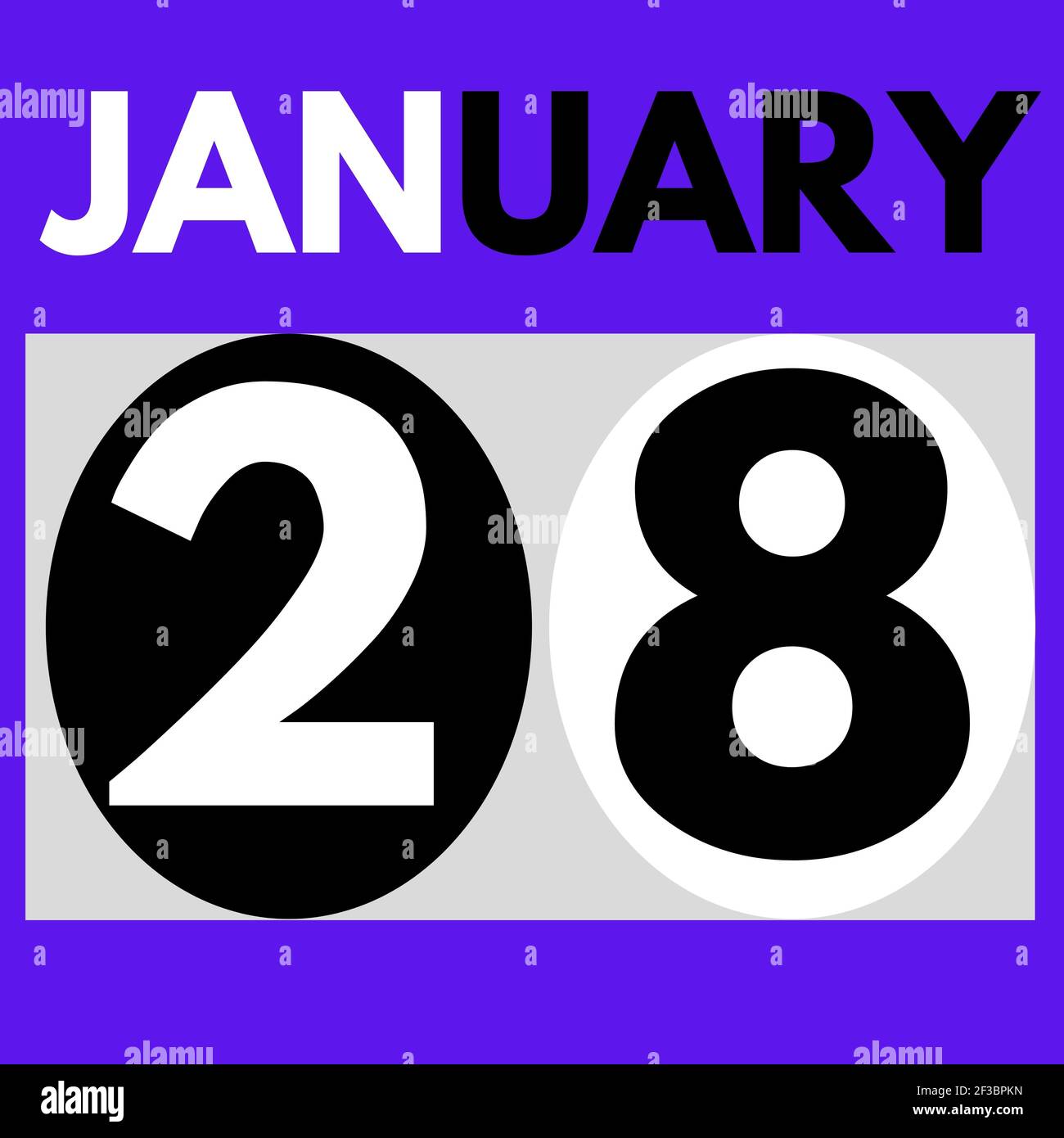 January 28 . Modern daily calendar icon .date ,day, month .calendar for ...