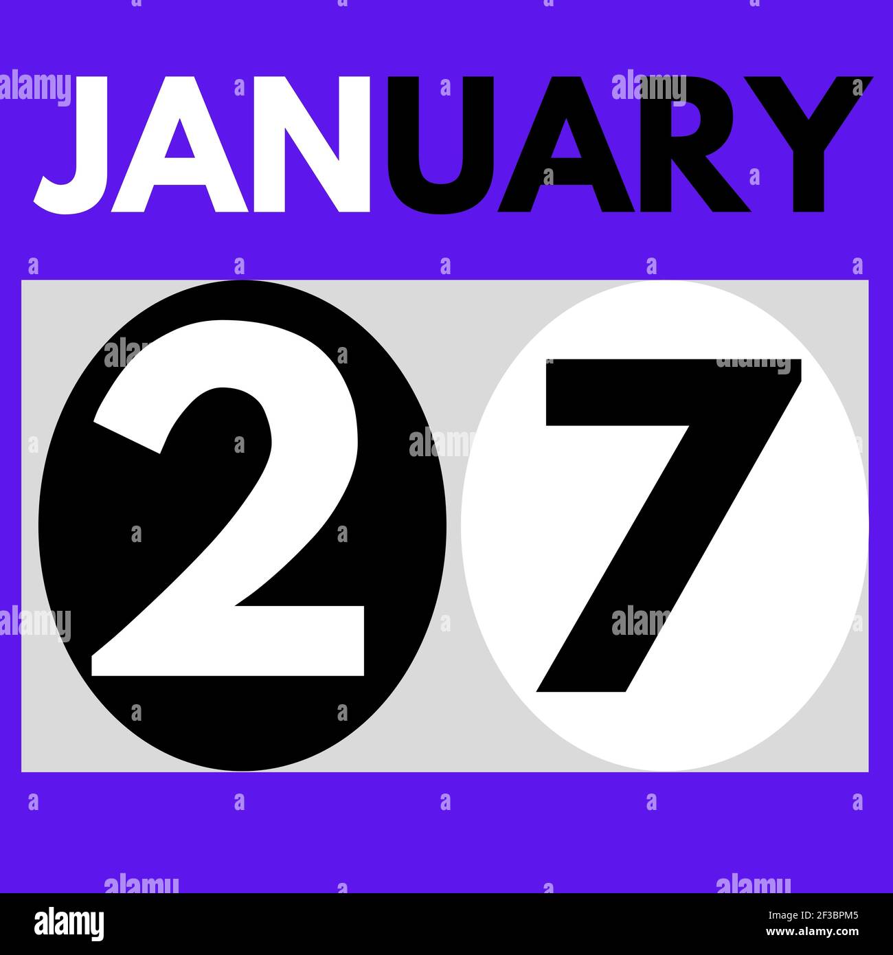 January 27 . Modern daily calendar icon .date ,day, month .calendar for ...