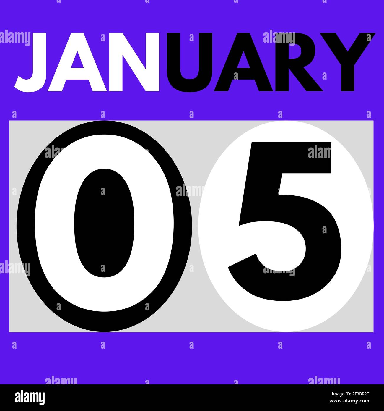 January 5 . Modern daily calendar icon .date ,day, month .calendar for ...