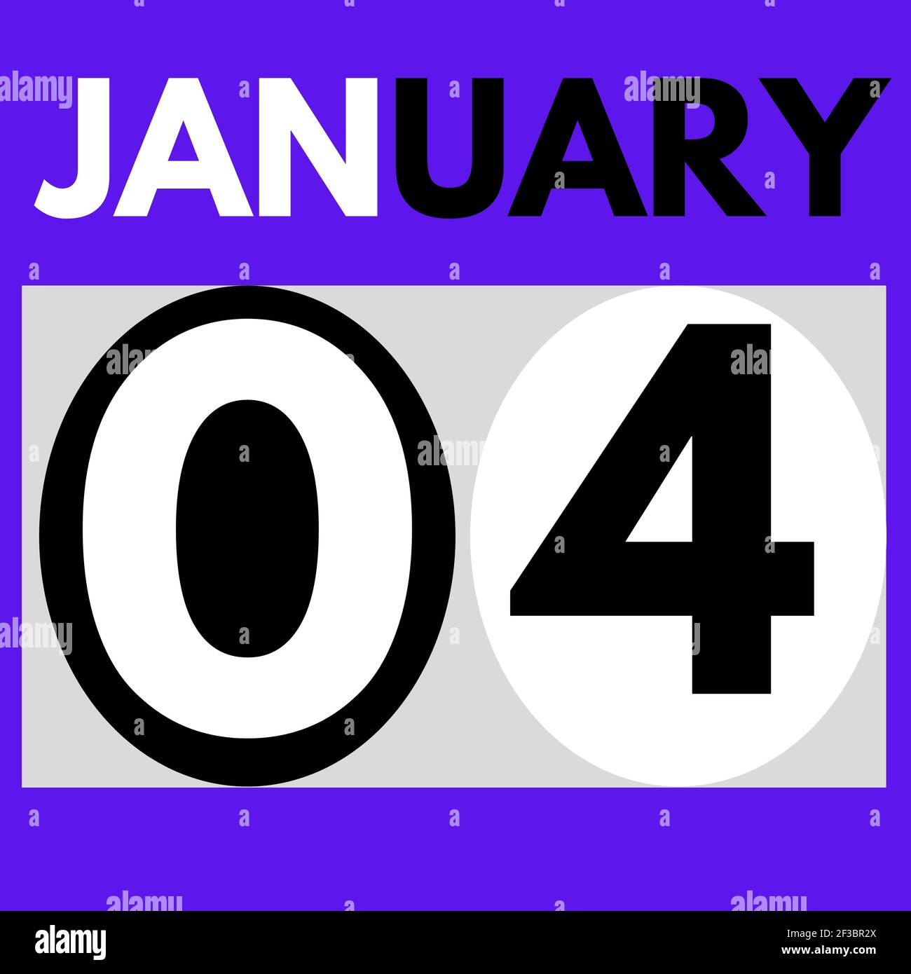 January 4 . Modern daily calendar icon .date ,day, month .calendar for ...