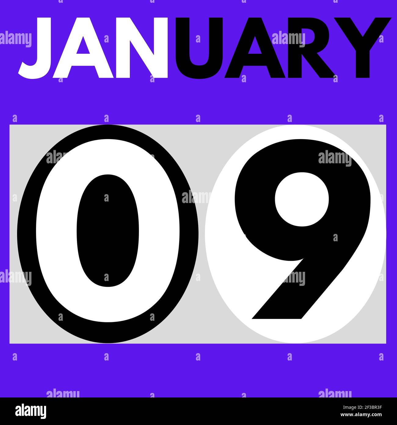 January 9 . Modern daily calendar icon .date ,day, month .calendar for ...