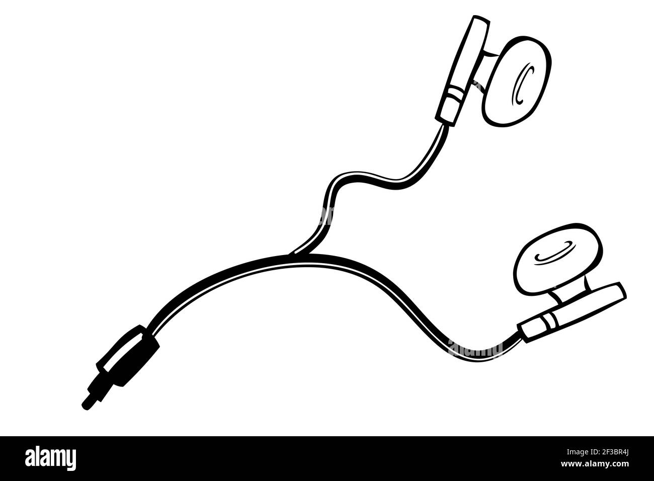Wired Earphone, Simple Doodle Hand Draw Sketch Stock Vector Image & Art ...