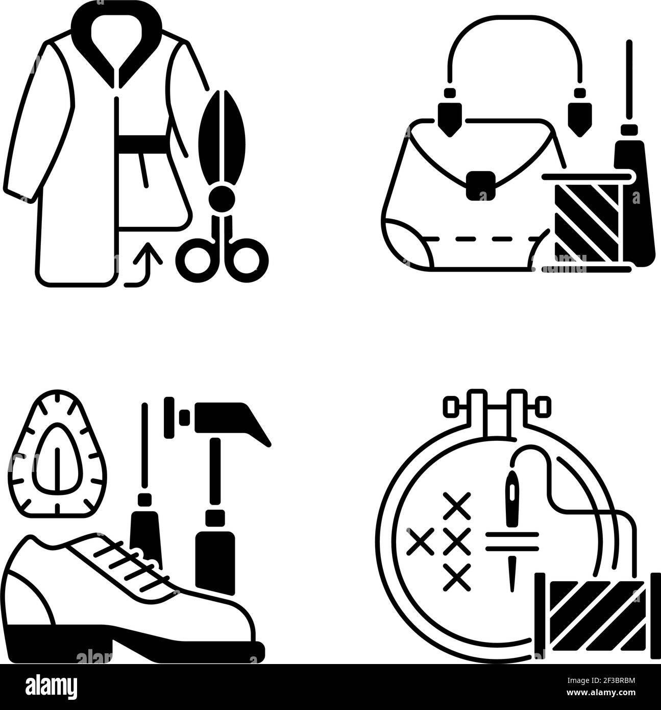Clothes repair black linear icons set Stock Vector Image & Art - Alamy