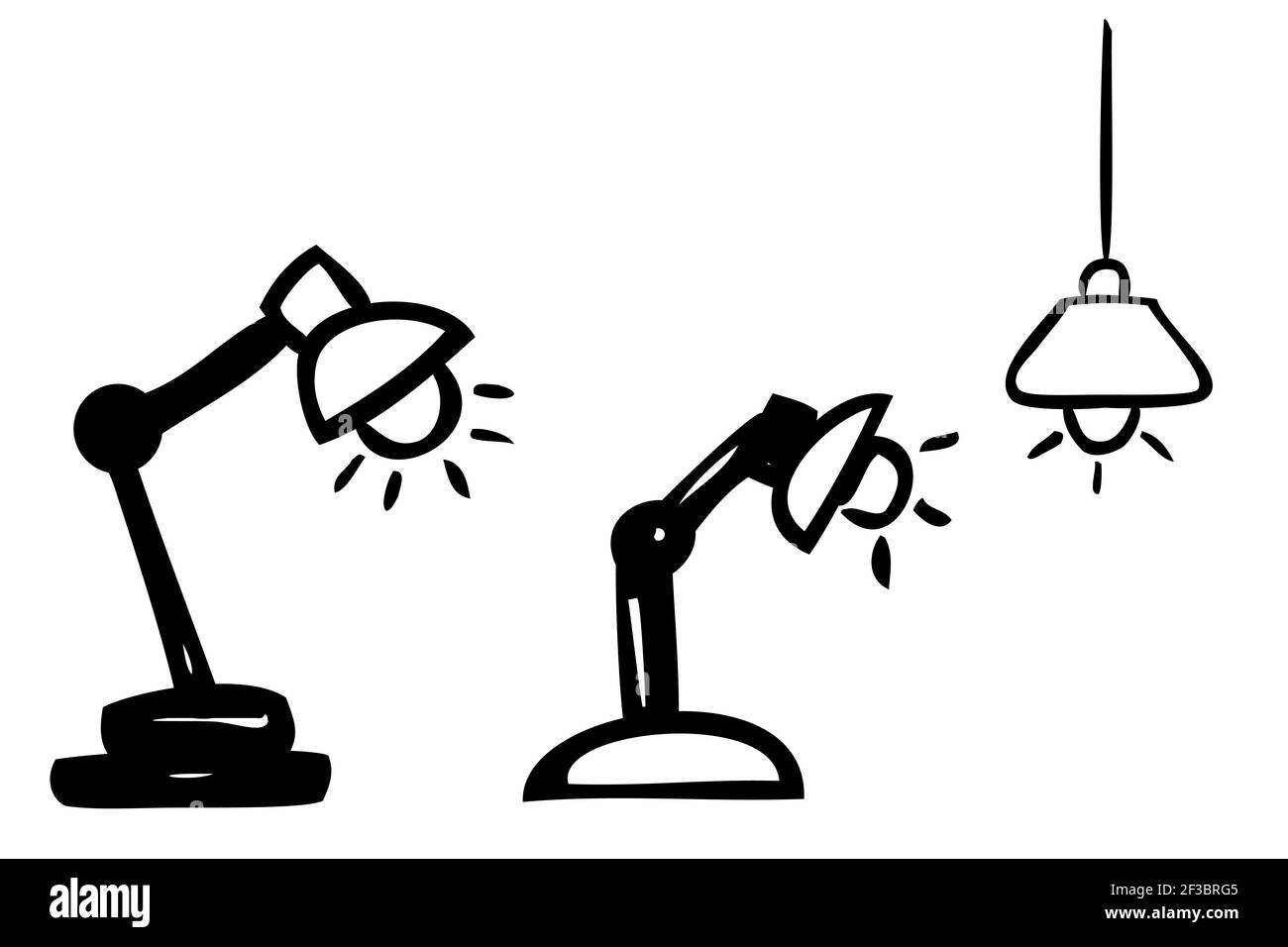 Outline Vector Doodle Lamp, isolated on white Stock Vector Image & Art ...