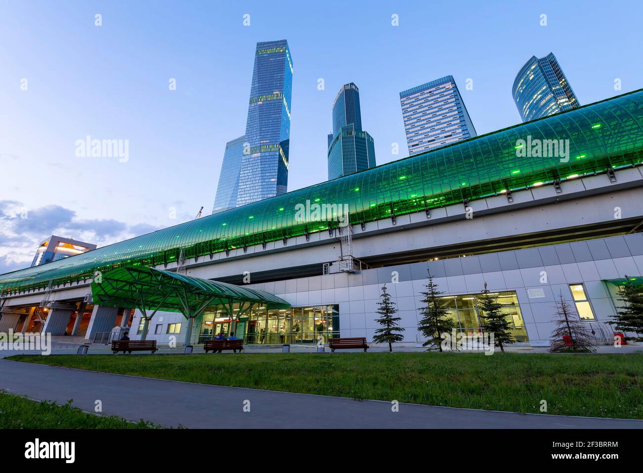 Moscow Central Circle (Little Ring, MCC,or MK MZD) and skyscrapers of ...
