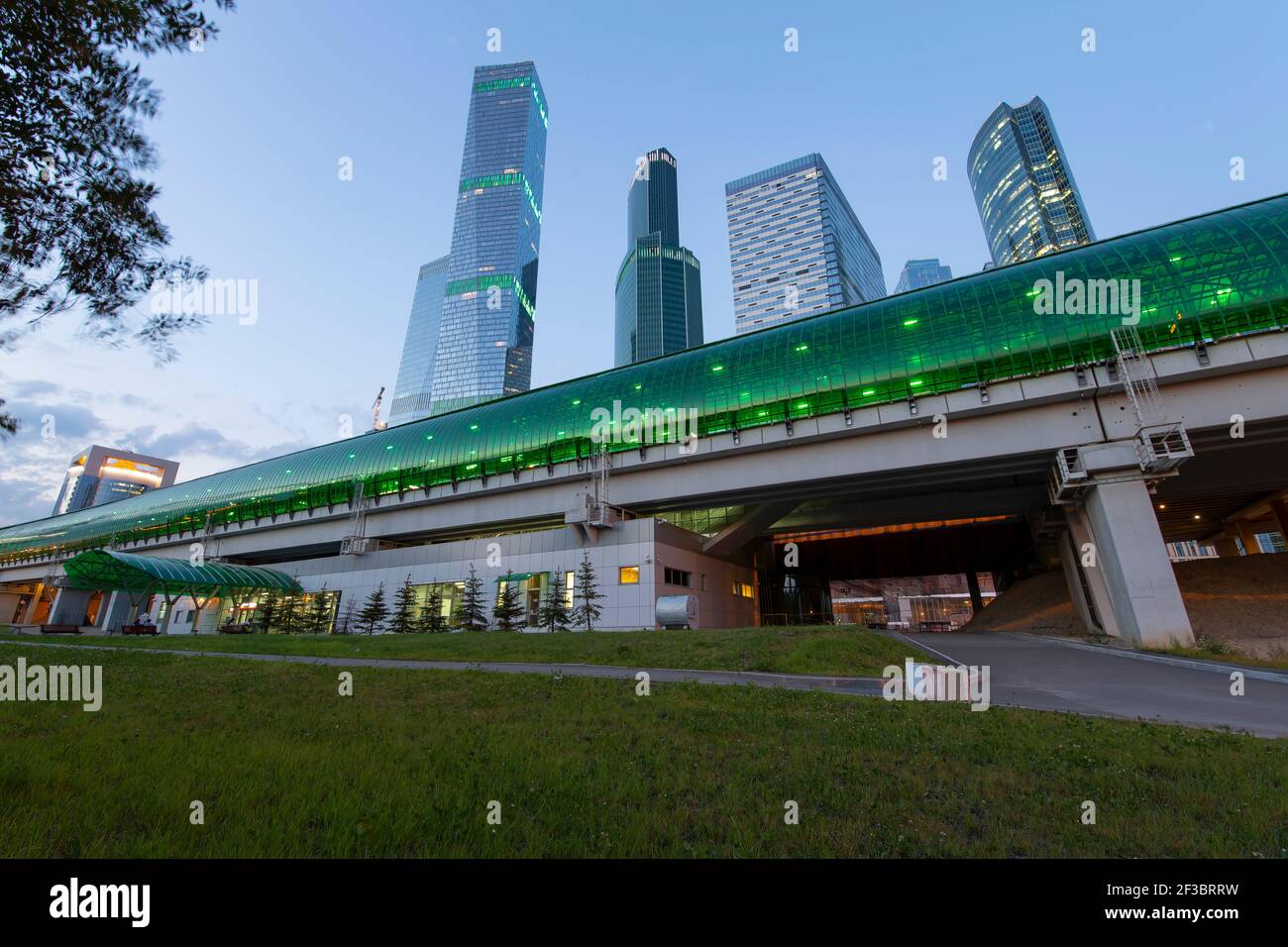 Moscow Central Circle (Little Ring, MCC,or MK MZD) and skyscrapers of ...