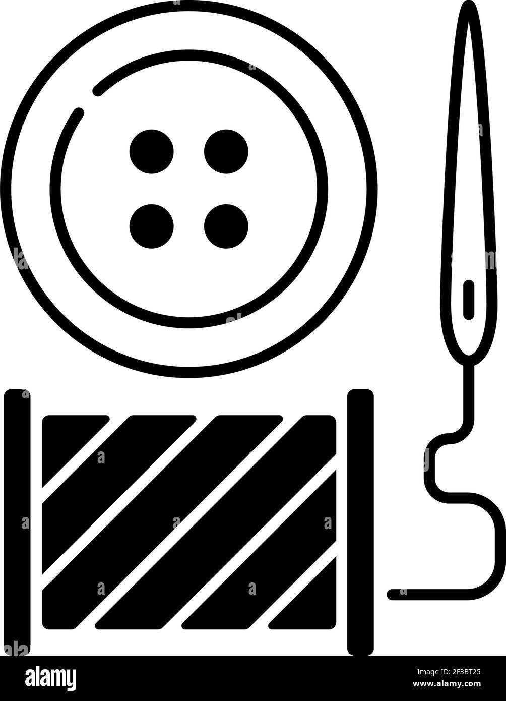 Button repair and replacement black linear icon Stock Vector Image ...