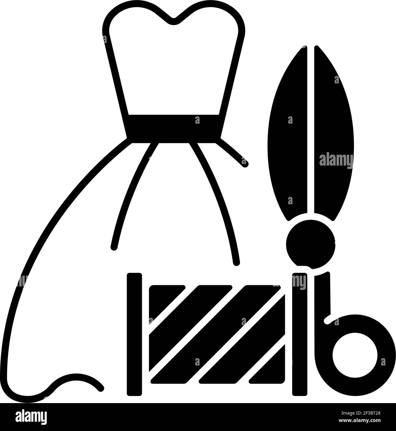 Wedding and prom gown alterations black linear icon Stock Vector Image ...