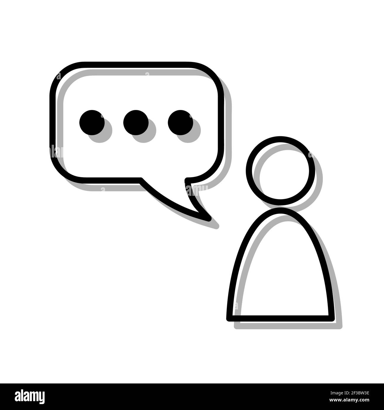 Comment icon. Outline pictogram of human chatting Stock Photo - Alamy