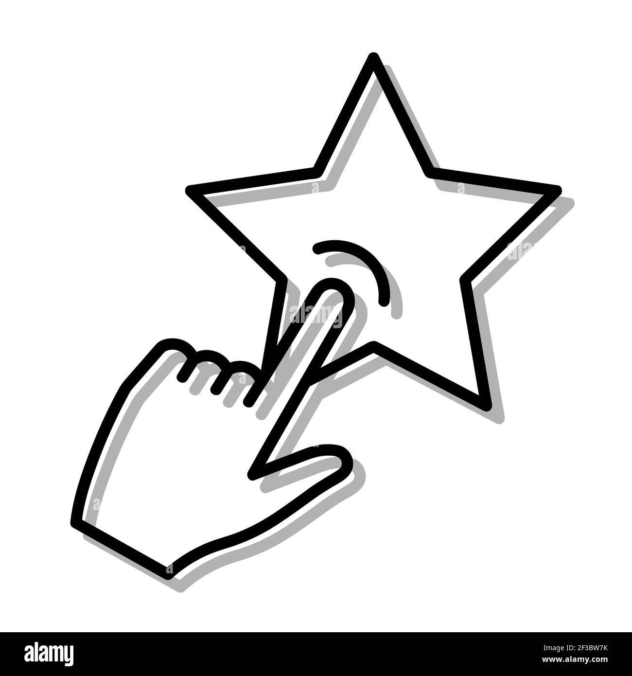 Star Icon. Marker pictogram in outline style. Isolated on white Stock ...