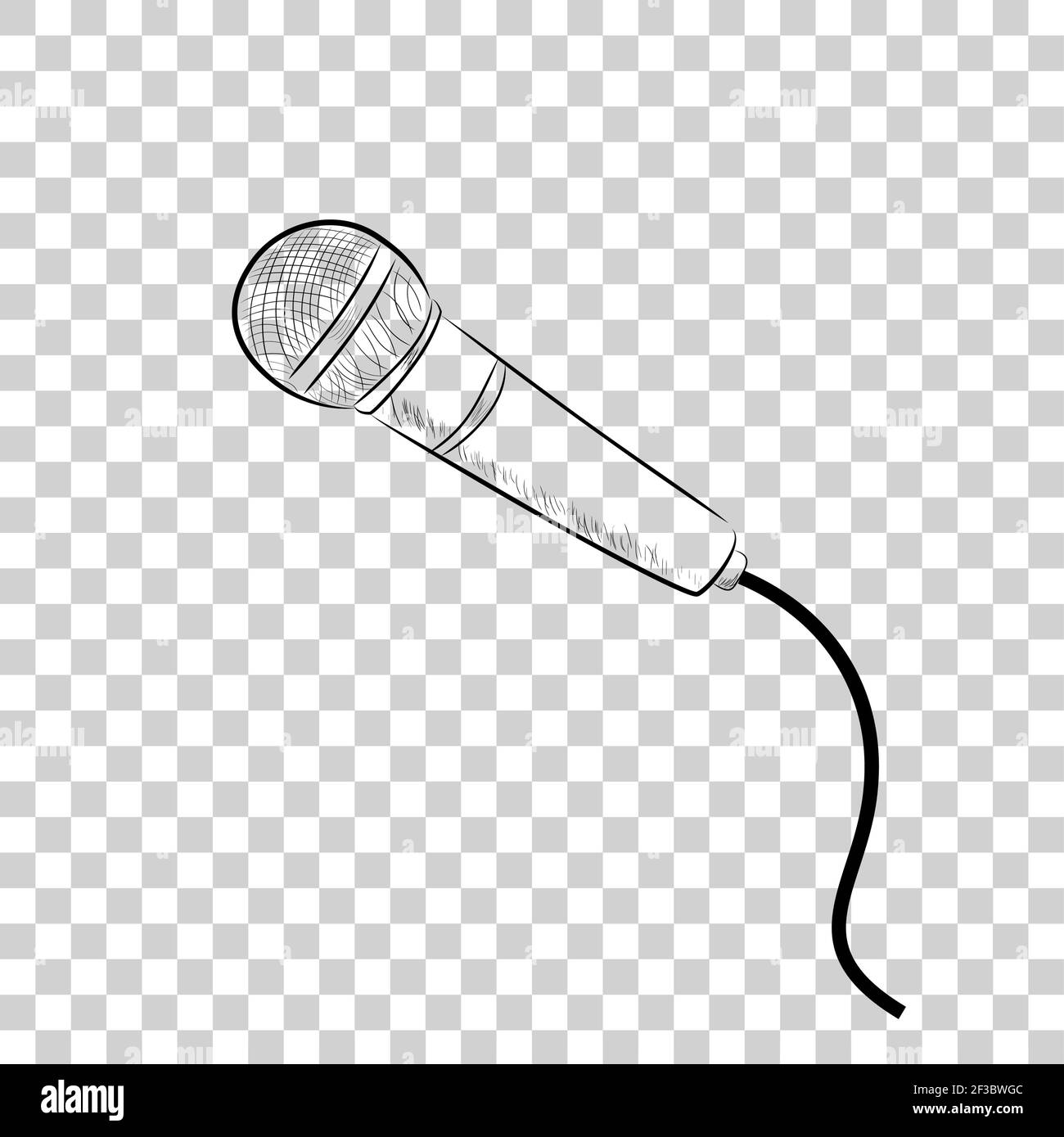 Hand microphone cable Black and White Stock Photos & Images - Alamy
