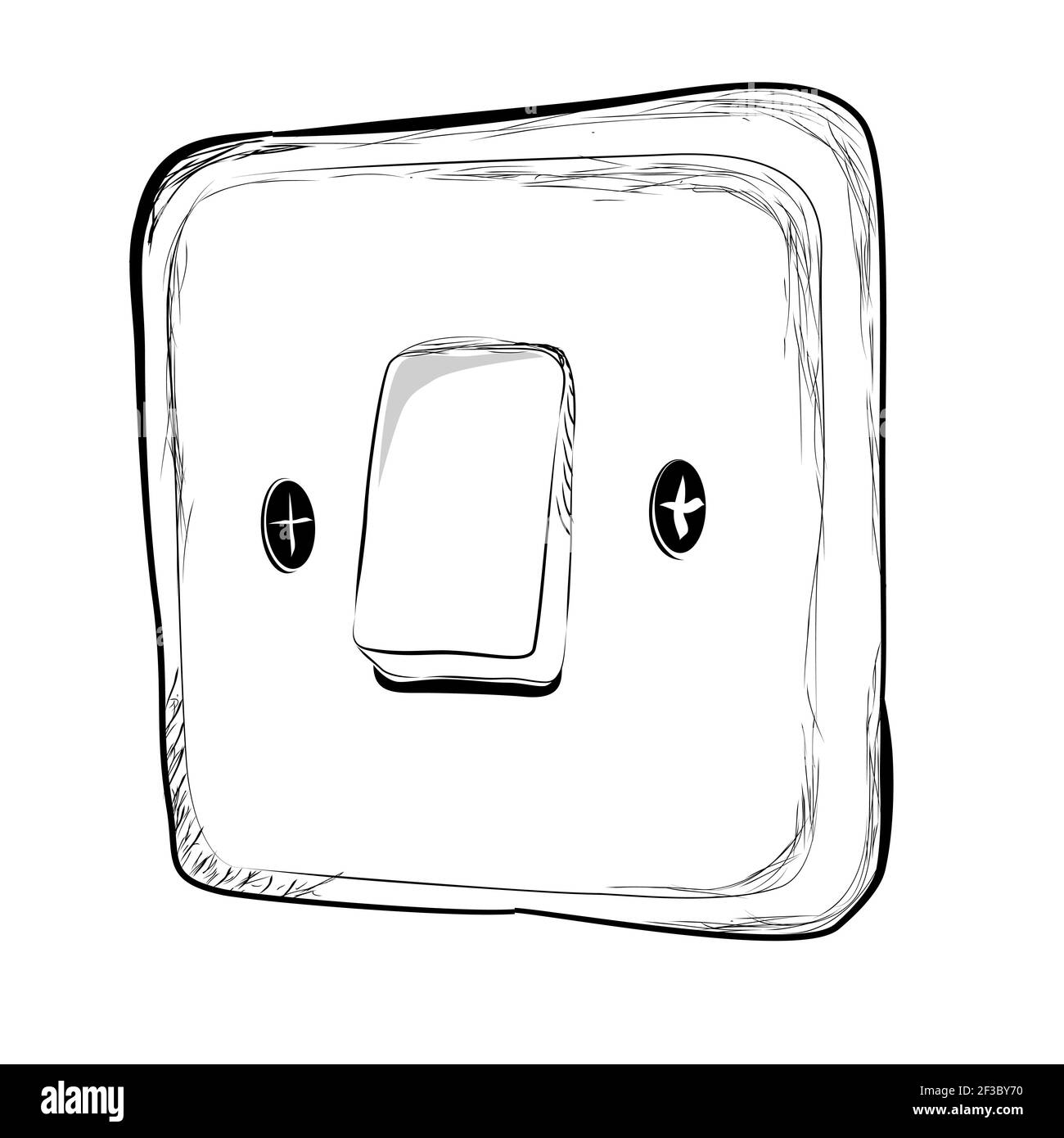 Vector Doodle Hand Draw Sketch on off Electricity Switch Stock Vector ...