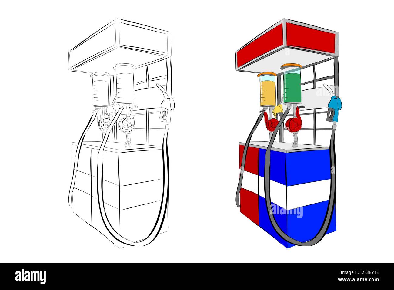Simple Vector Hand Draw Sketch, Indonesia Mini Gas Station or usually ...