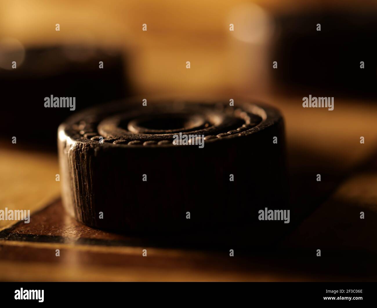 Vintage wooden checkerboard with brown and cream colored checkers Stock ...