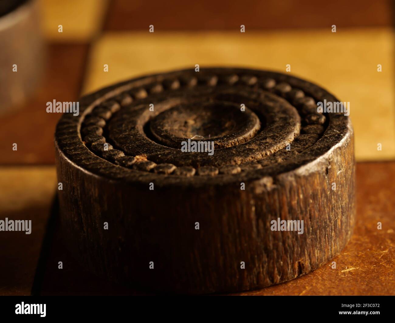 Vintage wooden checkerboard with brown and cream colored checkers Stock ...