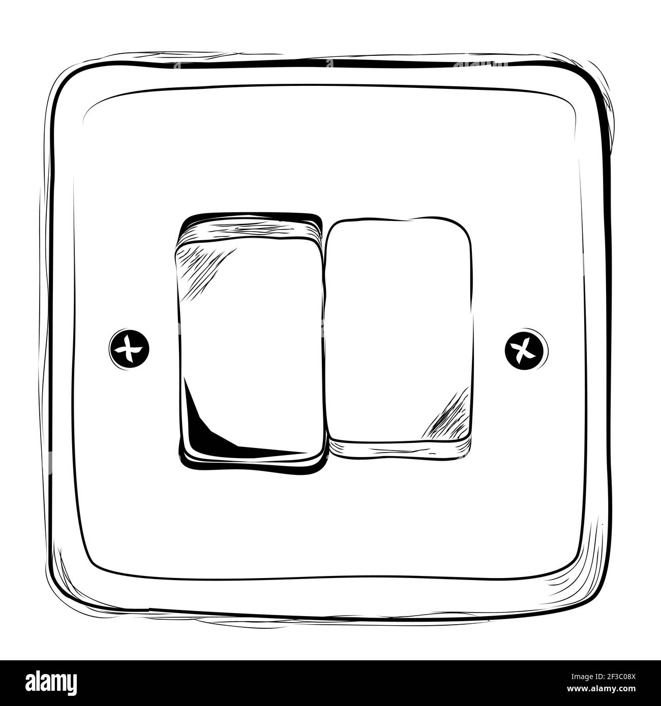 Vector Doodle Hand Draw Sketch on off Electricity Switch Stock Vector ...