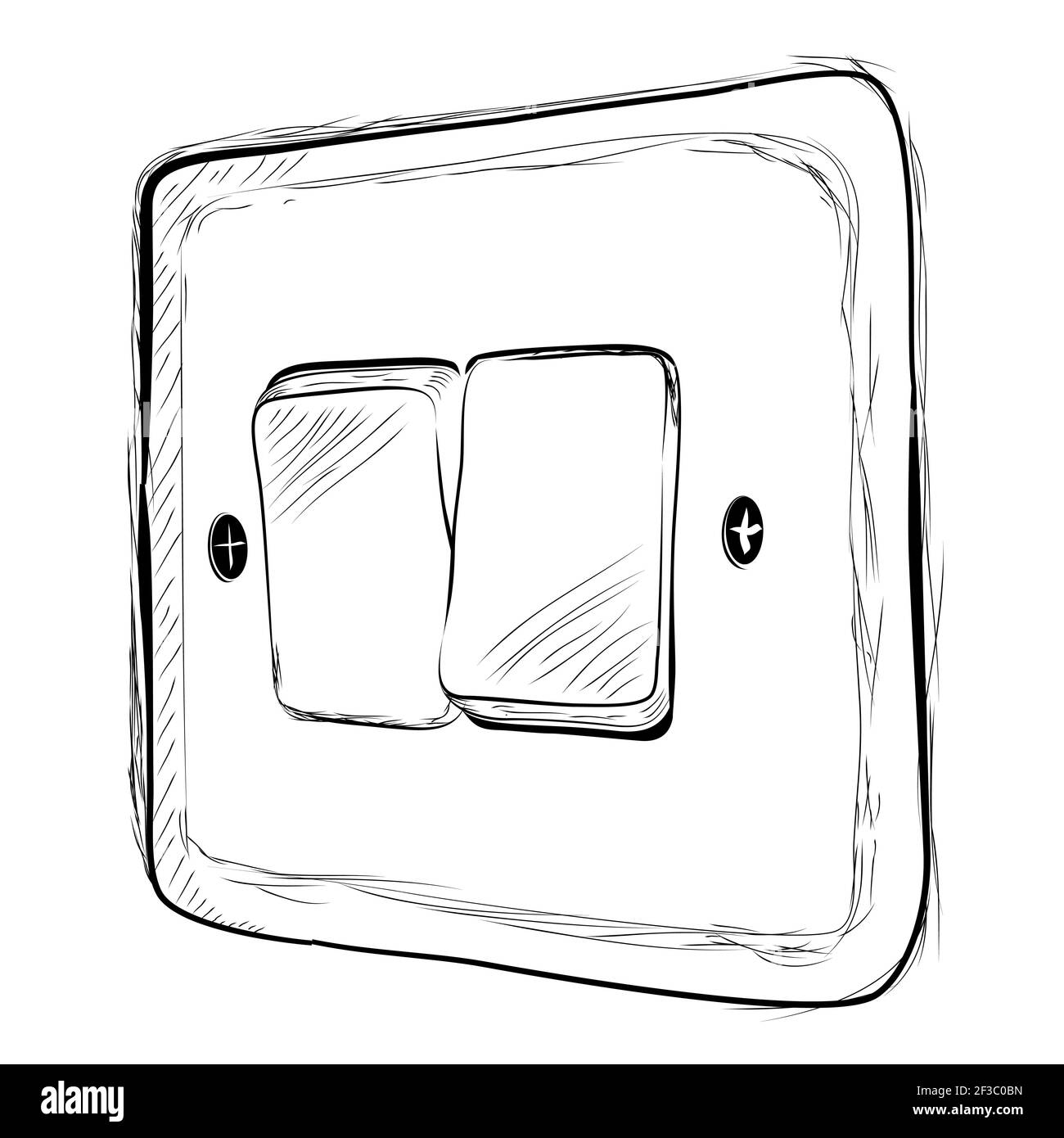 Vector Doodle Hand Draw Sketch on off Electricity Switch Stock Vector ...