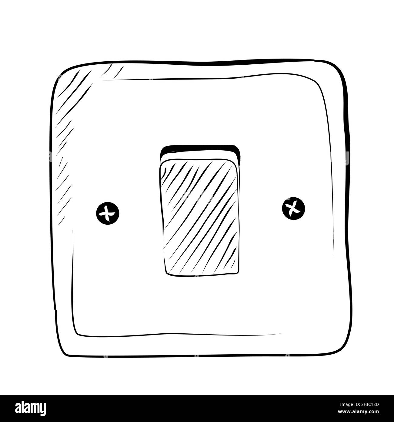 Vector Doodle Hand Draw Sketch on off Electricty Switch Stock Vector ...